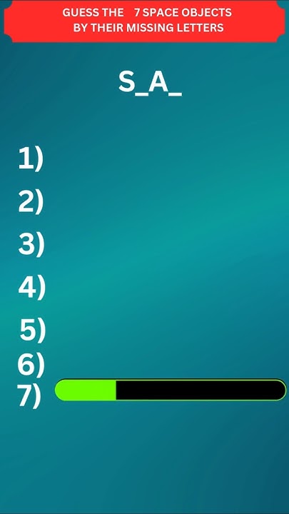 Guess The 7 Space Objects By Thier Missing Letters - YouTube
