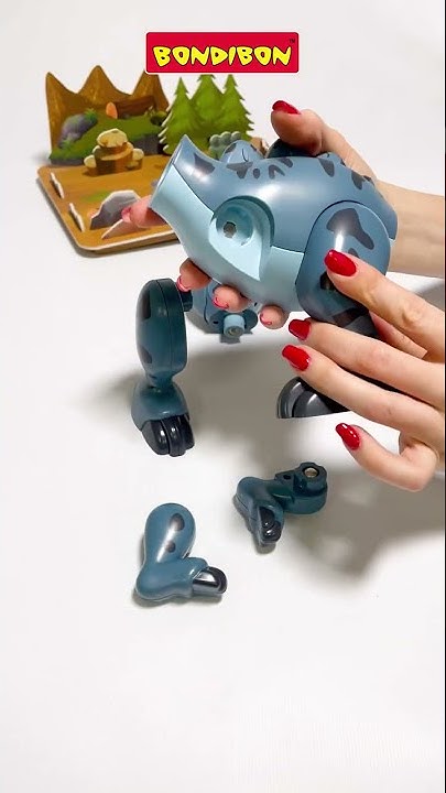 Конструктор магнитный "ТИРАННОЗАВР" с 3D подставкой-пазлом Bondibon - YouTube