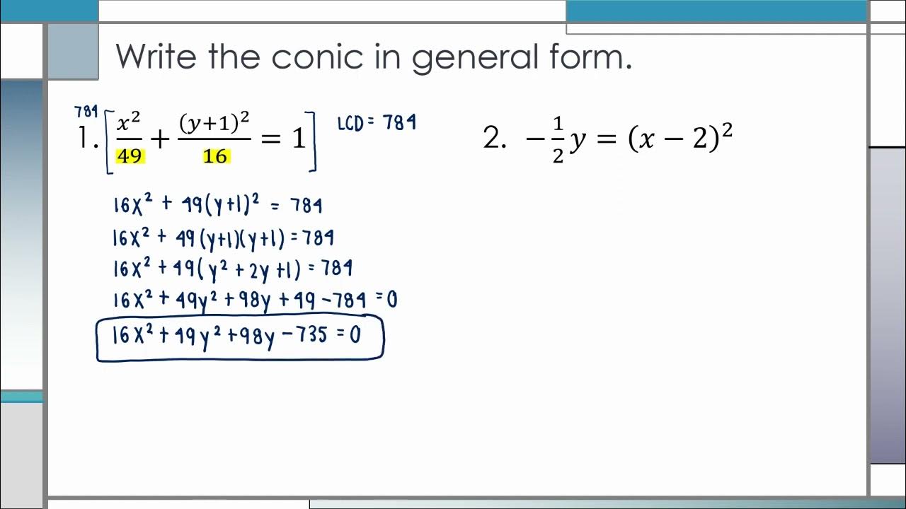 DC Pre-Calculus: Conics Review - YouTube