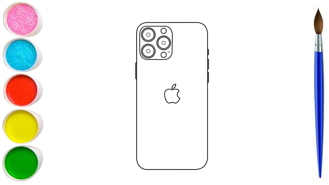 How To Draw i phone Drawing, Painting & Coloring For Kids and Toddlers ...