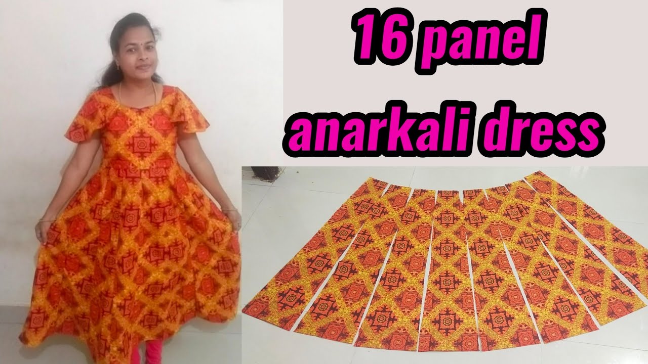 16 panel Anarkali Maxi/ dress cutting and stitching/ very easy method ...