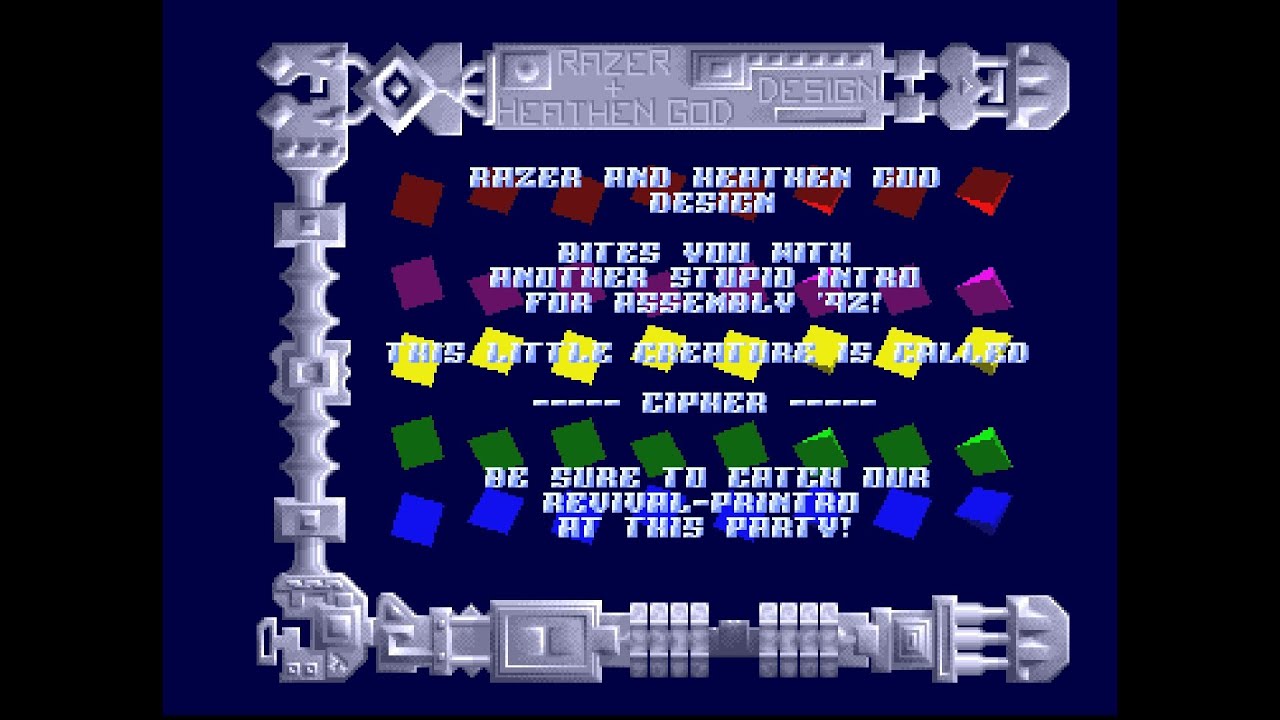 AMIGA-Demo "Razer And Heathen God Design: Cipher (Intro)" - YouTube