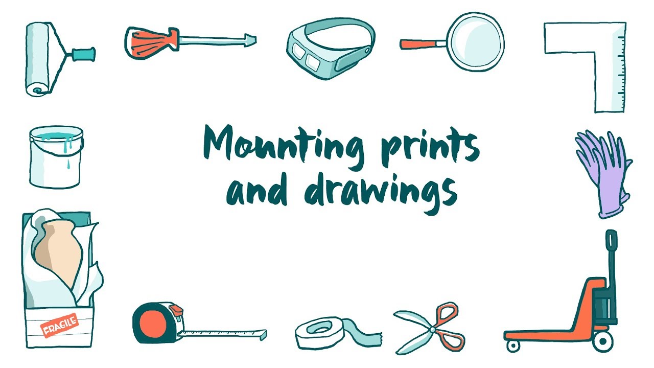 Mounting works on paper - YouTube
