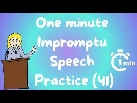 1 minute impromptu speech practice - 41 - YouTube