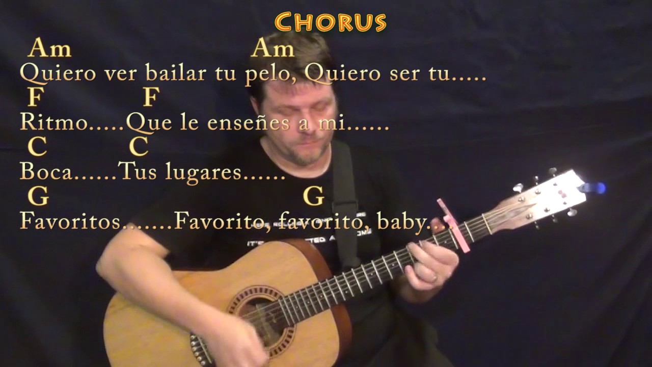 Despacito (Luis Fonsi/Justin Bieber) Guitar Lesson Chord Chart with ...