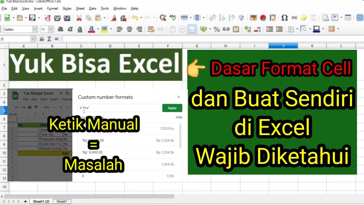 02 Dasar Format Cell dan Buat Sendiri di Excel Wajib Diketahui dan ...