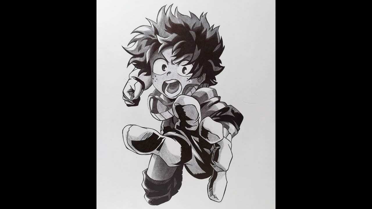 midoriya boku no hero academia speed drawing - YouTube
