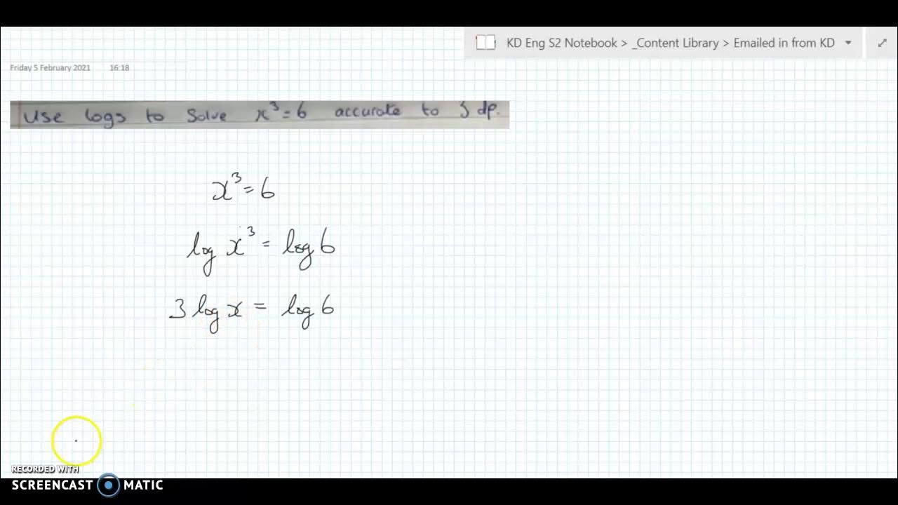 Use Logs To Solve X Cubed Equals 6 YouTube use-logs-to-solve-x-cubed-equals-6-youtube