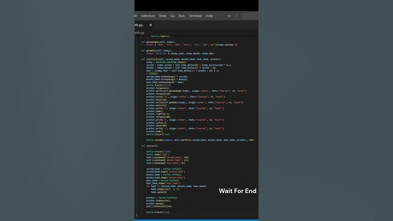 Analog Clock With Python Code Shorts Short Python Programming Coding Pythoncode Youtube