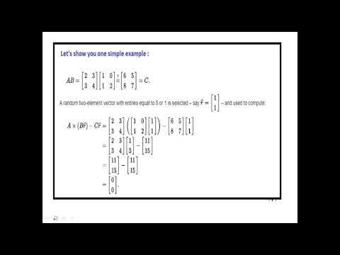 Freivalds’ Algorithm : a randomized algorithm to verify matrix multiplication || Monte Carlo ...