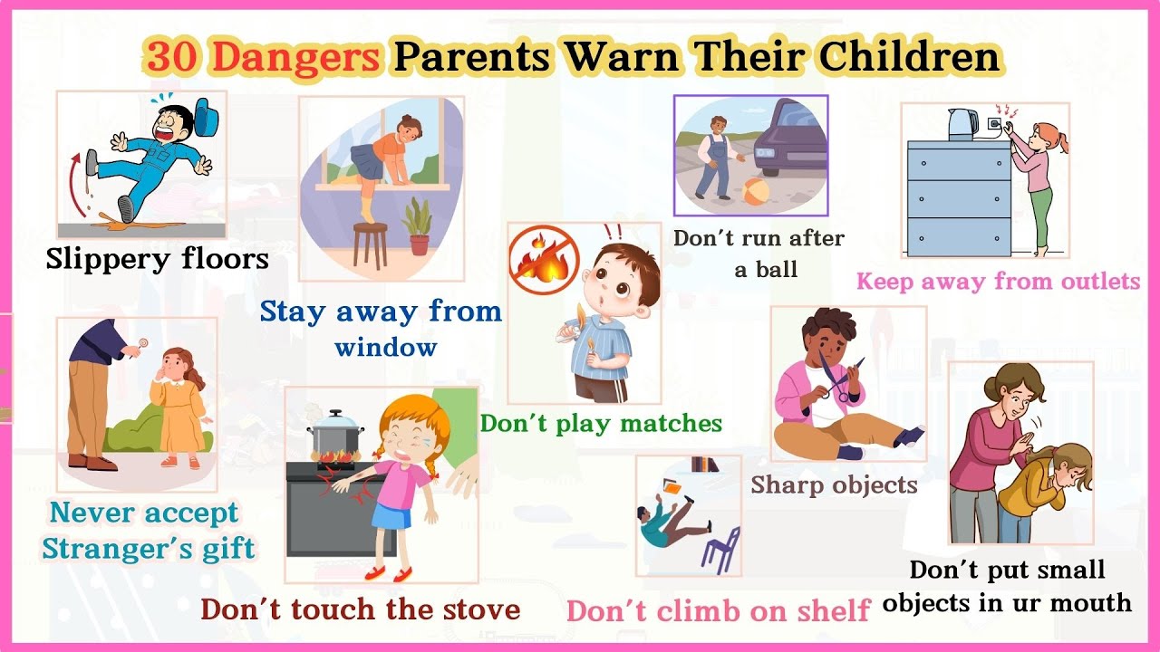 Lesson 137: Super Useful English Lesson: 30 dangers that parents tell ...