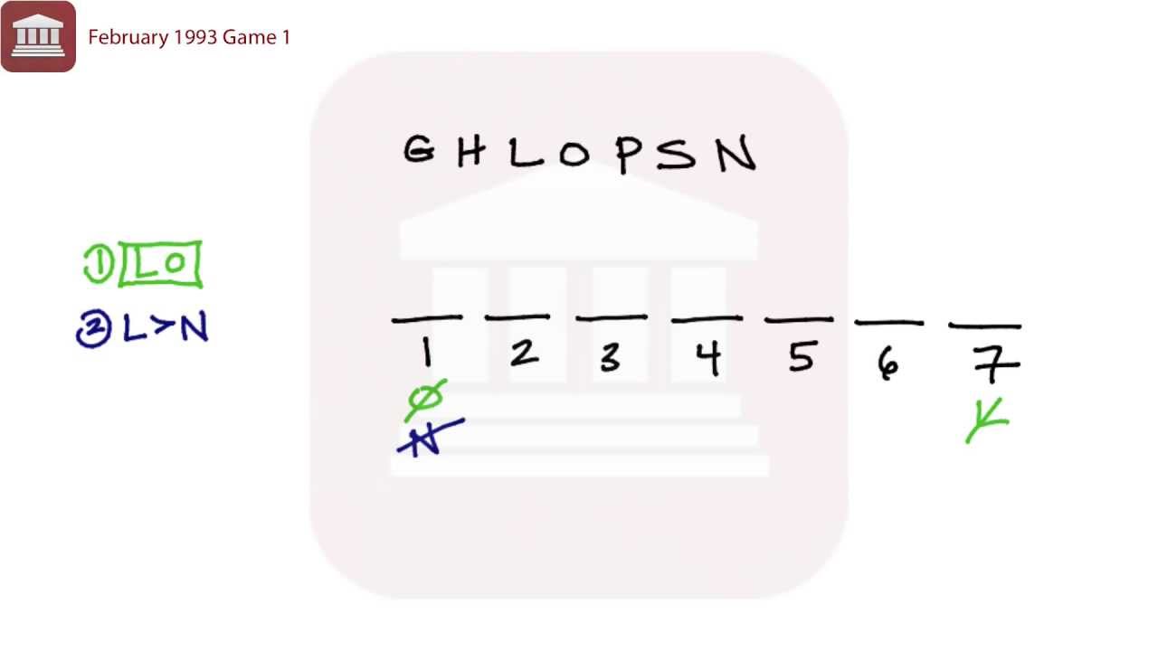 LSAT Prep Test 7 Game 1 - YouTube