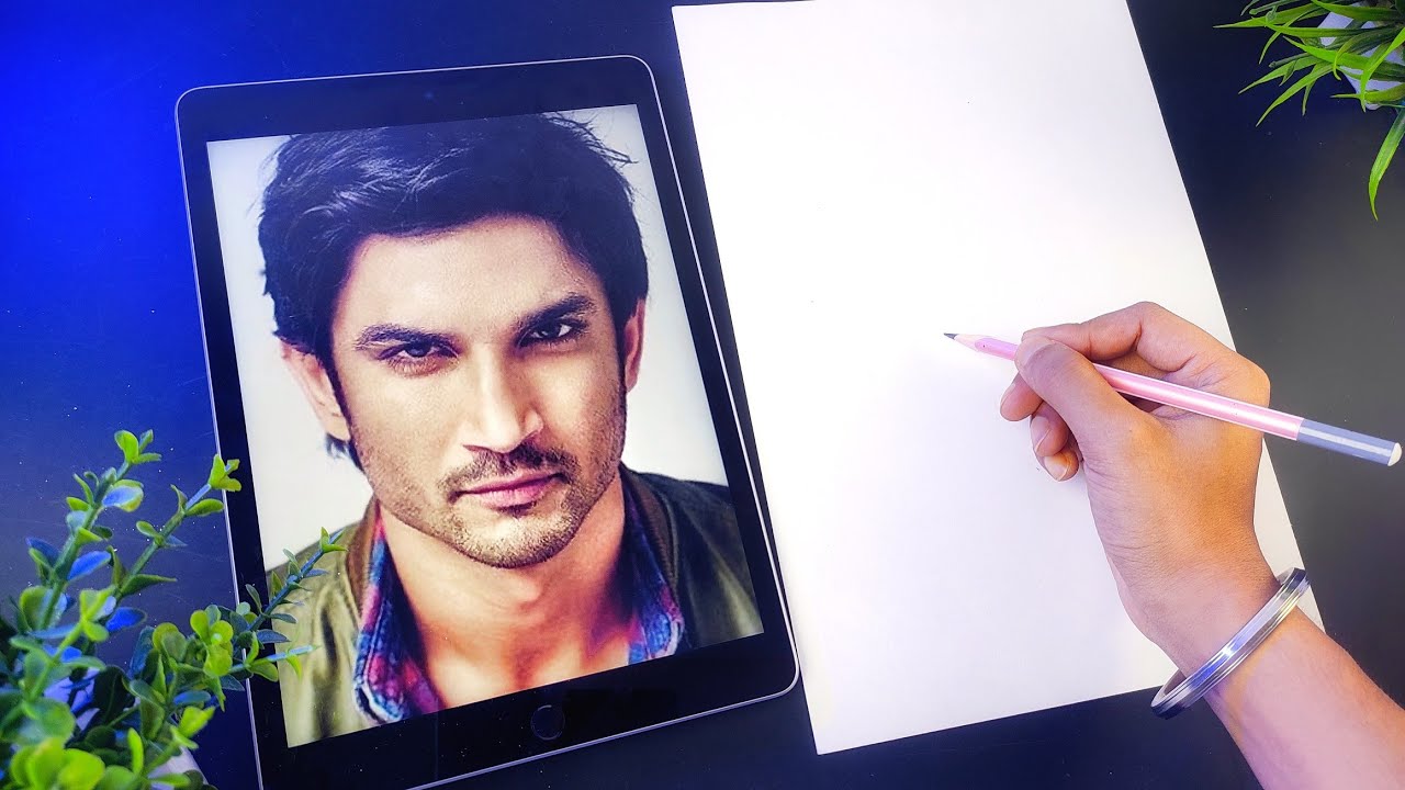 Sushant Singh Rajput drawing || SSR Drawing Tutorial || Shushant Singh ...