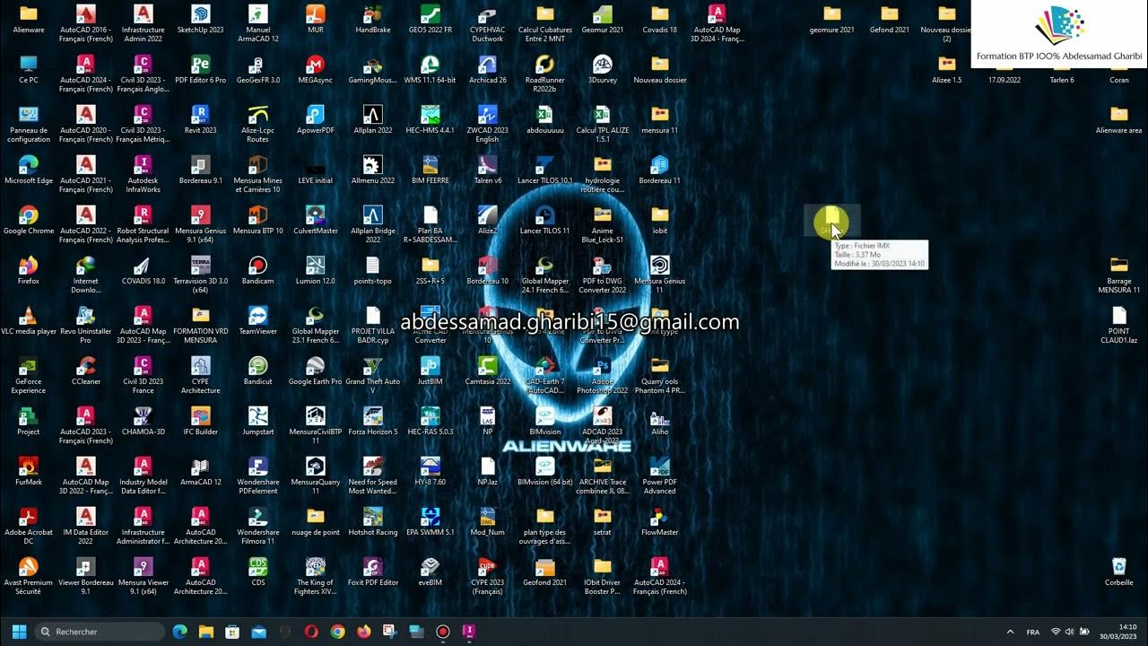 Covadis 18b et Infrawokrs et Autocad Map 3D 2024 telecharger MNT ...