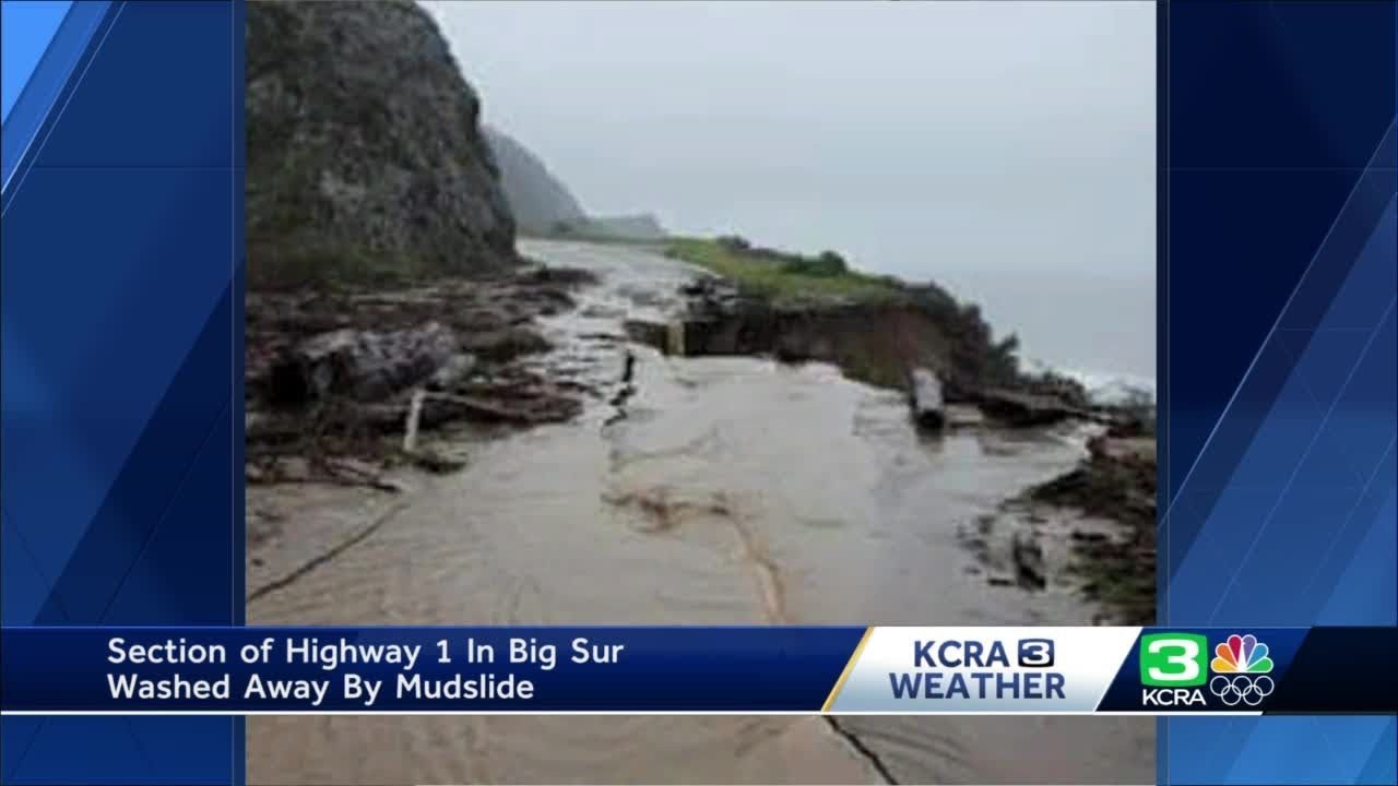 Section of Highway 1 in Big Sur falls into the ocean - YouTube