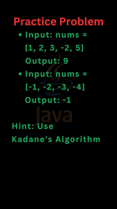 Find contiguous subarray which has largest sum (ZOHO) #coding #shorts # ...