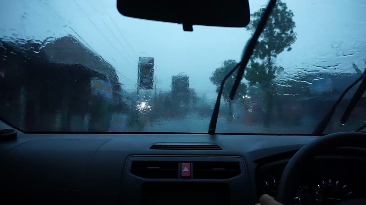 heavy rain while driving in the city - relaxation video for a good ...