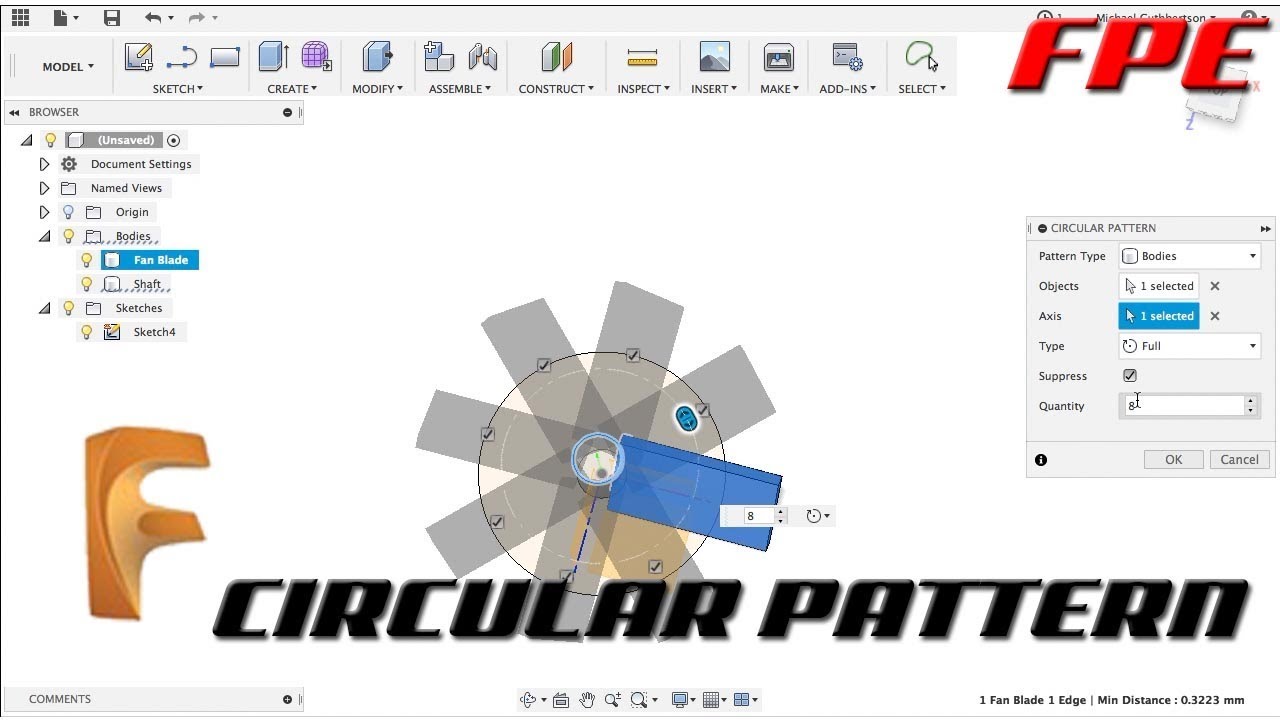 How to Use the Circular Pattern Tool in Fusion 360 - YouTube