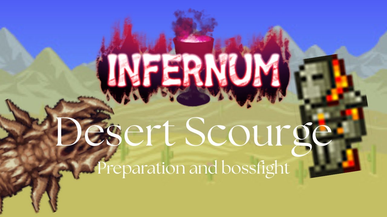 Terraria Calamity Infernum Desert Scourge boss fight - YouTube