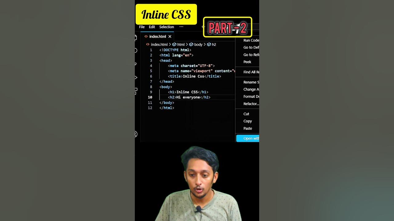 Inline CSS | part-2 #css #inline #coding #inlinecss - YouTube