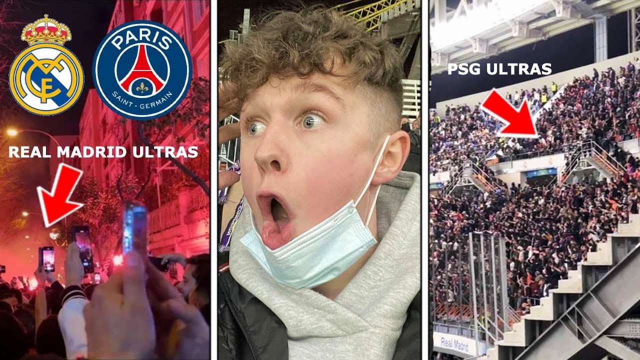 THE MOMENT REAL MADRID KNOCK PSG OUT the UCL *VLOG* CRAZY ULTRAS, PYROS ...