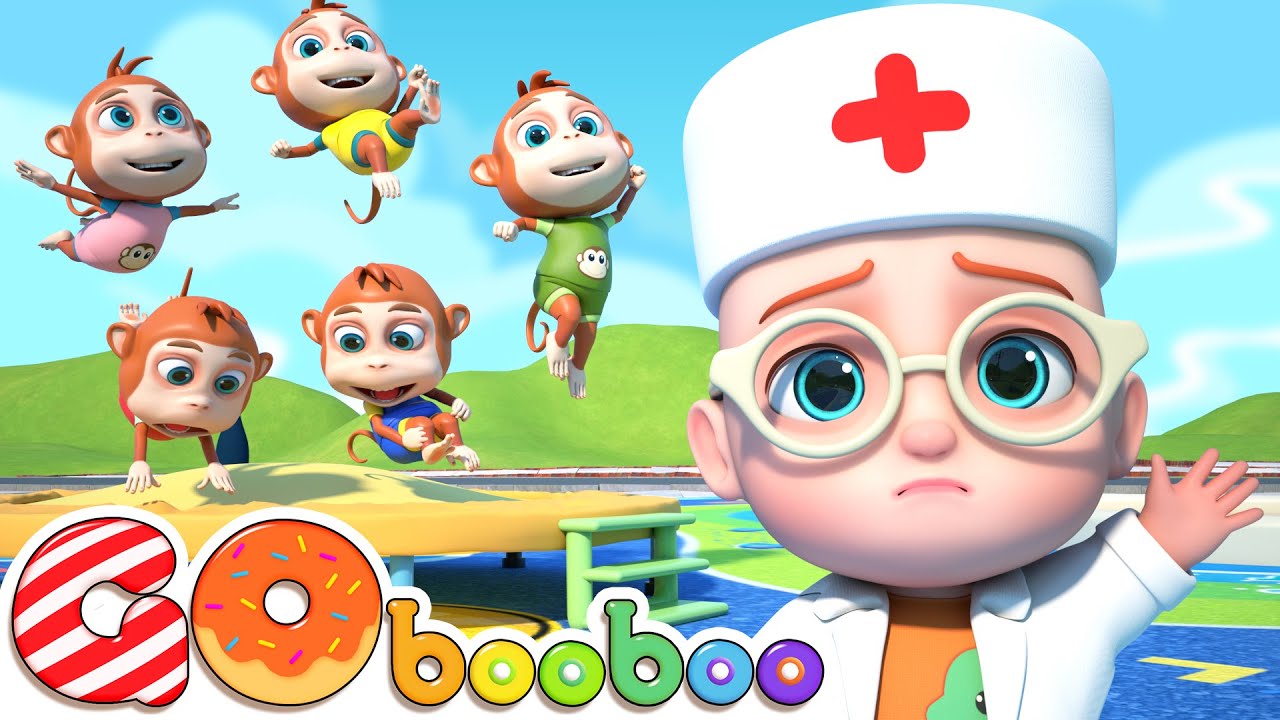 Five Little Monkeys Jumping On The Bed | GoBooBoo Nursery Rhymes & Kids ...