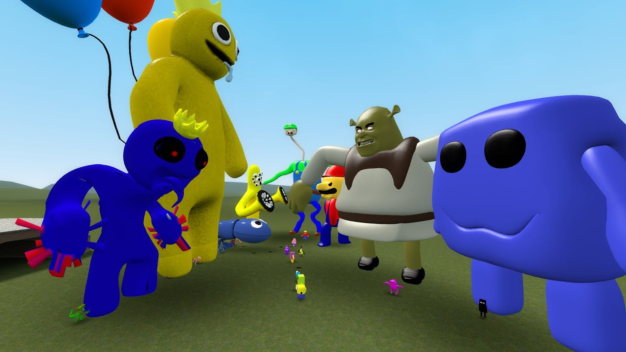 BIG RAINBOW FRIEND VS BIG 3D NEXTBOT IN GARRY'S MOD - YouTube