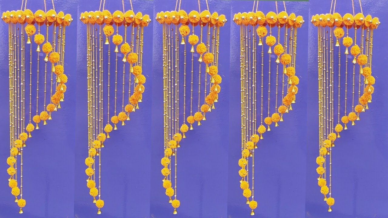 ऊन से शानदार झूमर बनाये | Making Beautiful Jhumar With Wool | How To ...