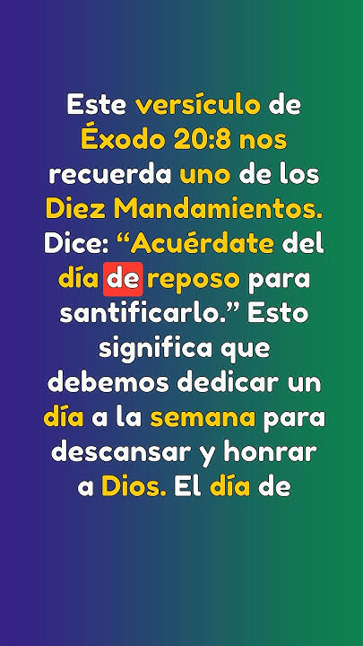 Éxodo 20:8 nos recuerda uno de los Diez Mandamientos. #fe #cristo #mandamientos #gospelmusic ...