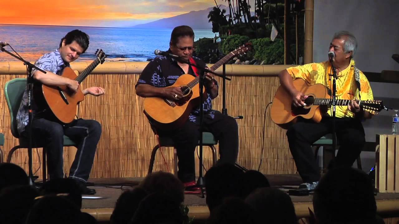 Led Kaapana, Jeff Peterson, & George Kahumoku - "Radio Hula" at Maui's ...