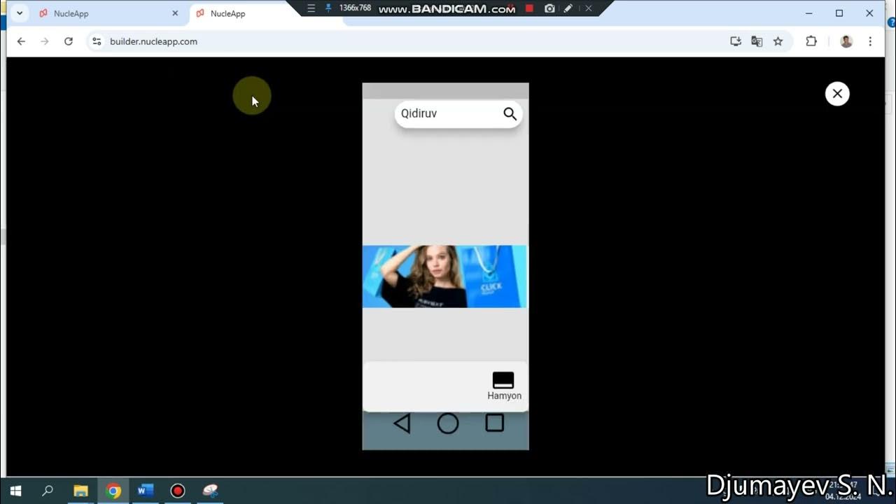 3-dars.Nucleapp.comda Mobil ilova yaratish. - YouTube