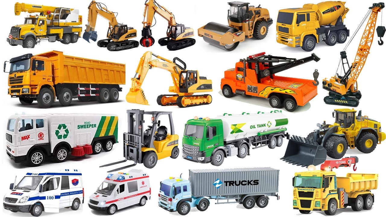 Box Full Welly Cars, Truck, Excavator, Crane - Review Box Full Of Toy ...