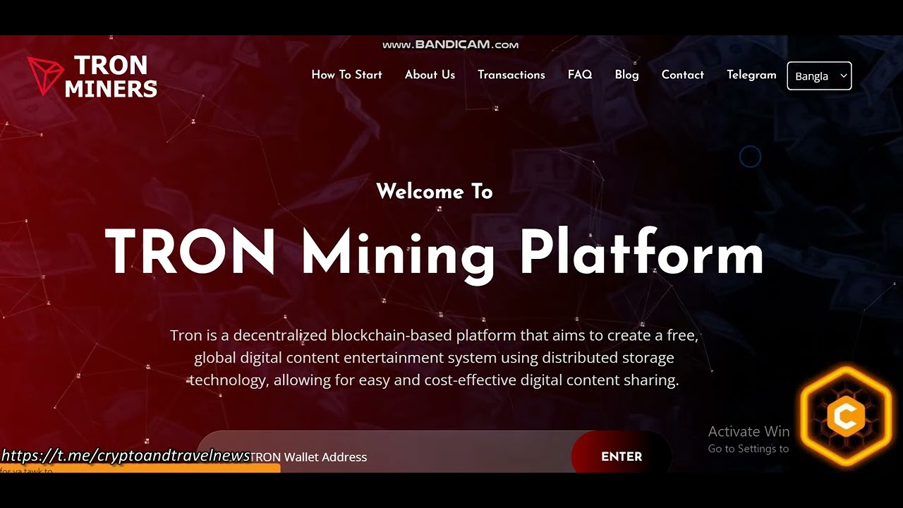 New Free Tron mining with sign up 2 THS bonus in tron miners site ...