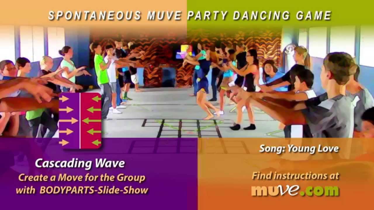 Teenagers dance exercise with group dancing activity game The WAVE ...