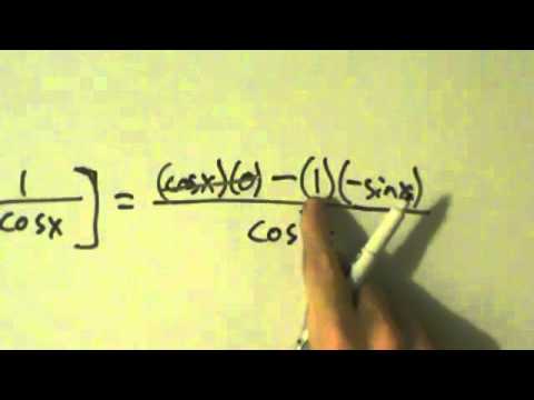 Calculus I - Derivative of Secant Function sec(x) - Proof - YouTube