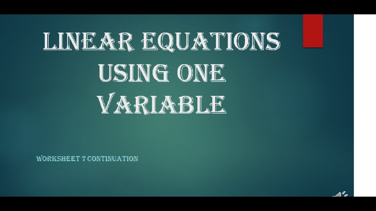 Linear Equations in One Variable - Chapter 2 - NCERT Class 8th Maths ...