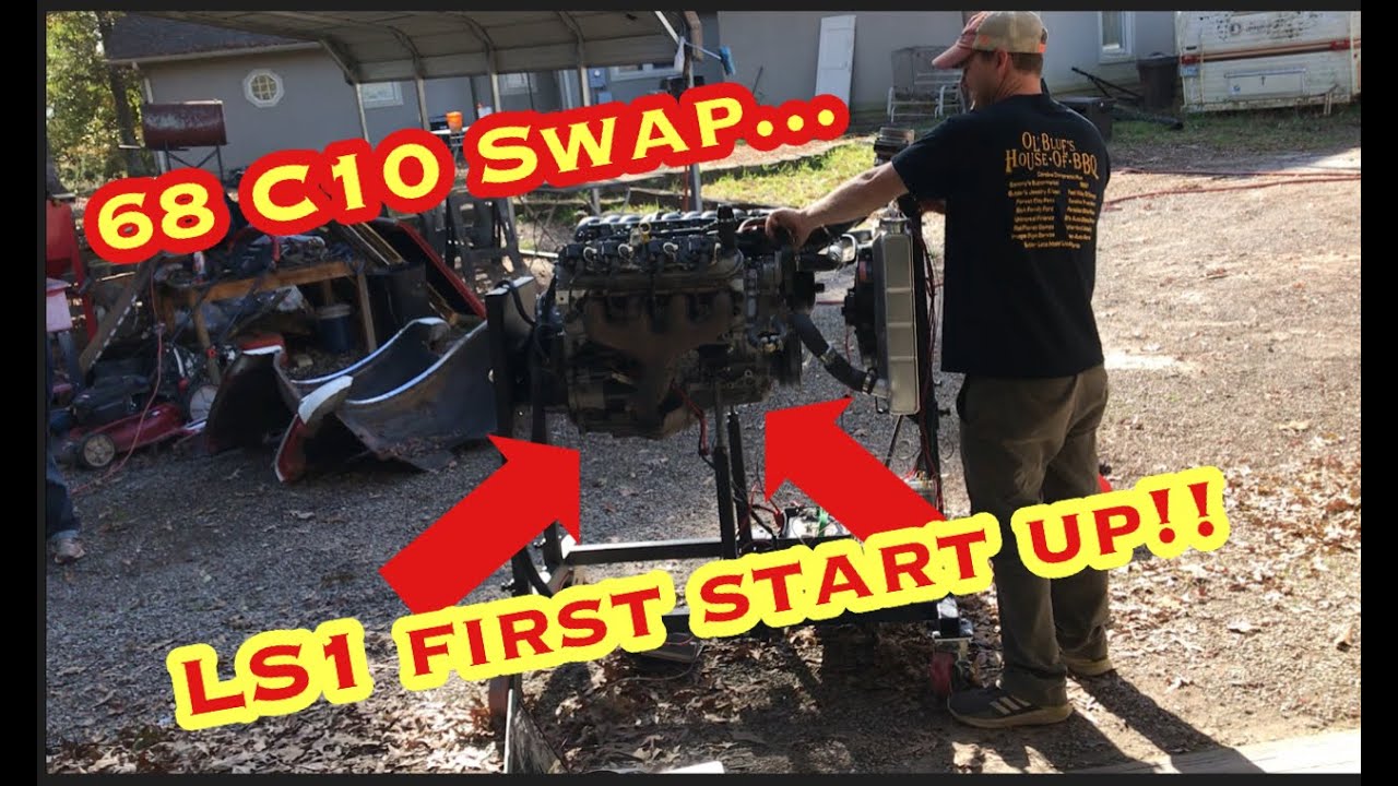 LS1 First Engine Stand Startup, 68 C10 Shortbed LS Swap. Southern ...