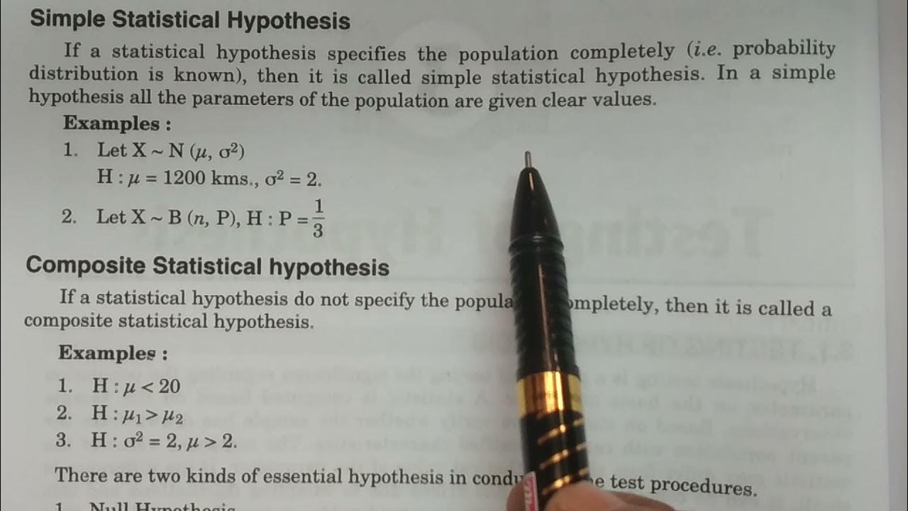 Simple and Composite Statistical Hypothesis definitions - BSc Statistics - YouTube