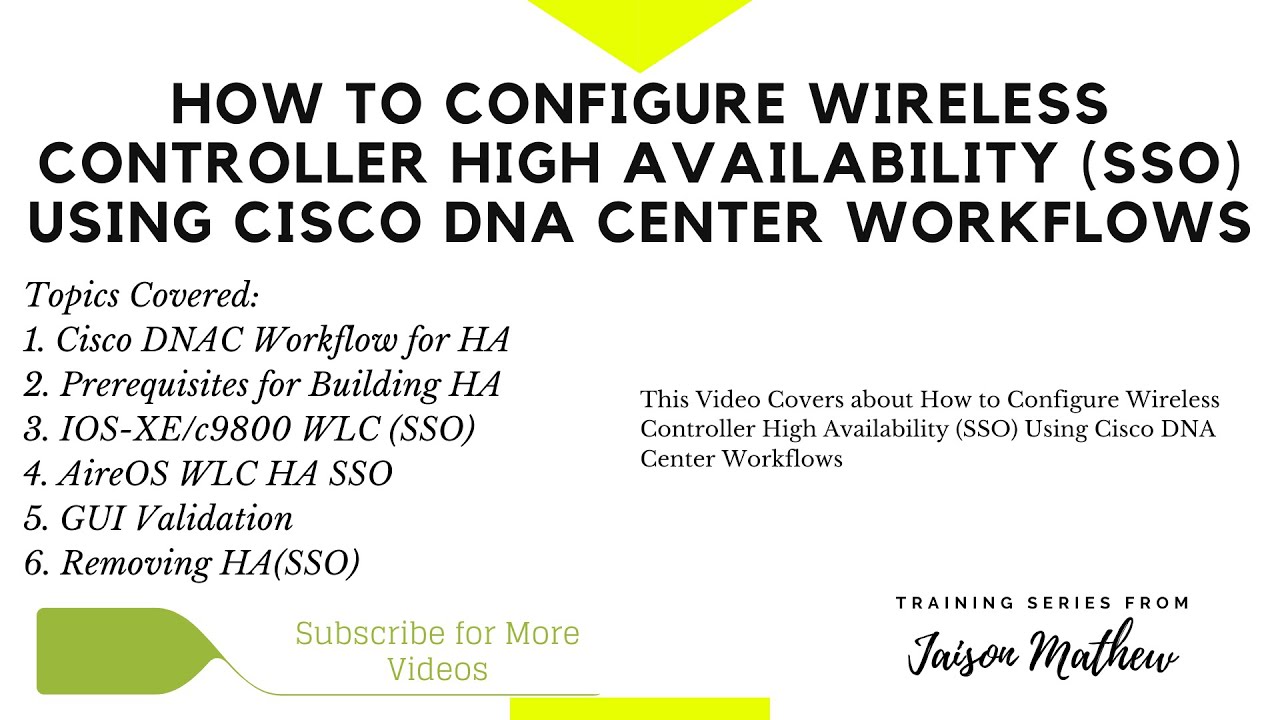 How to configure Wireless Controller High Availability (SSO) using ...