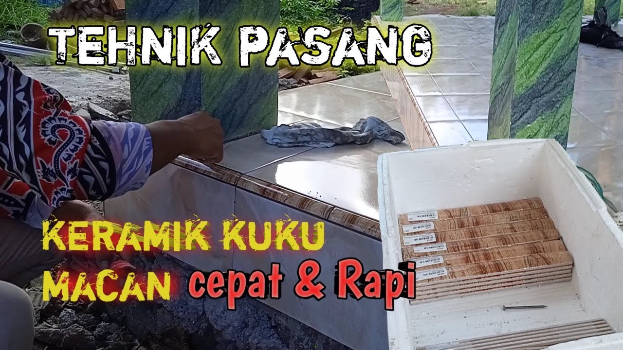 Tutorial pasang keramik kuku macan yang benar dan rapi - YouTube
