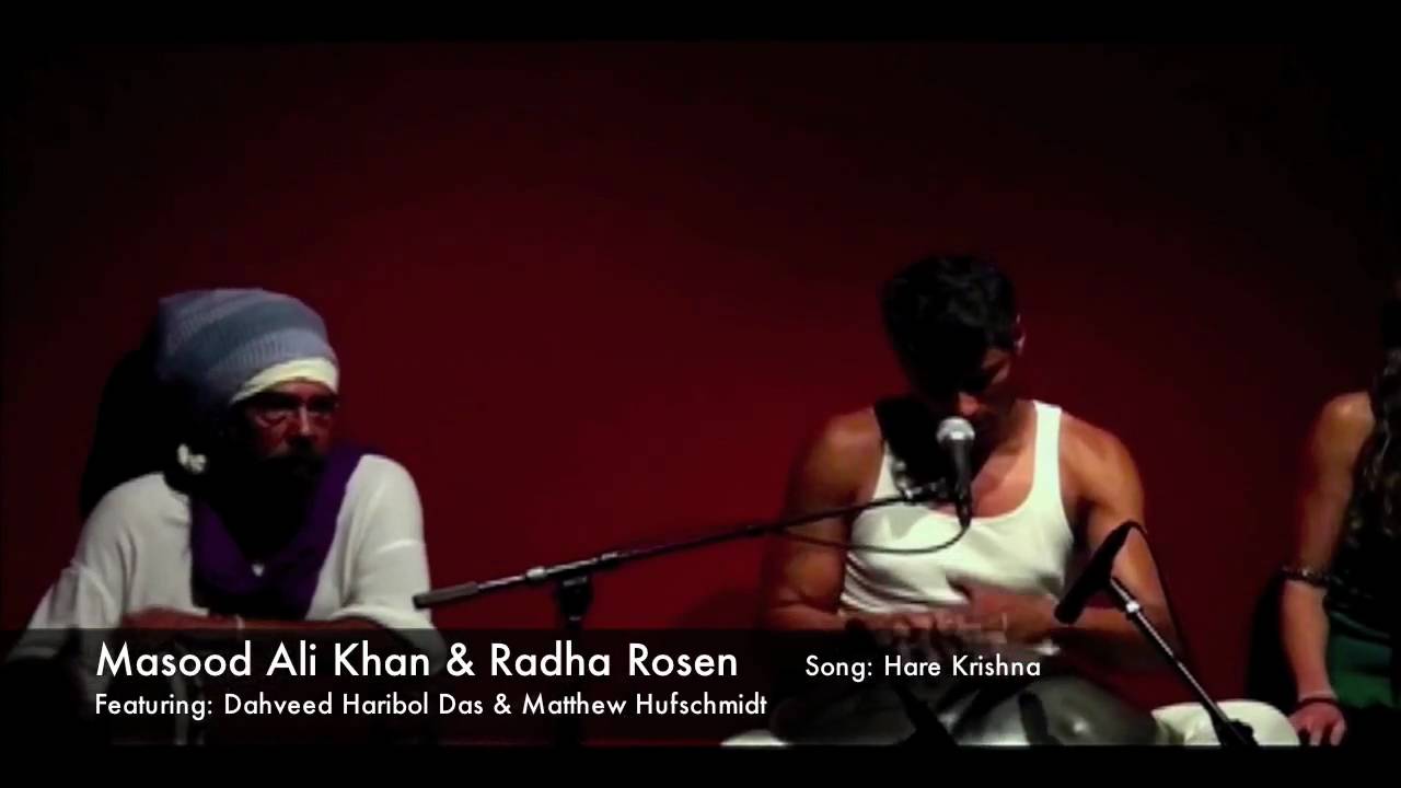 Masood Ali Khan ~Hang Drum~ Radha sings Hare Krishna @Bhakti Yoga Shala ...
