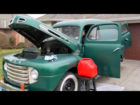 49 Ford Panel Van. first start in decades - YouTube