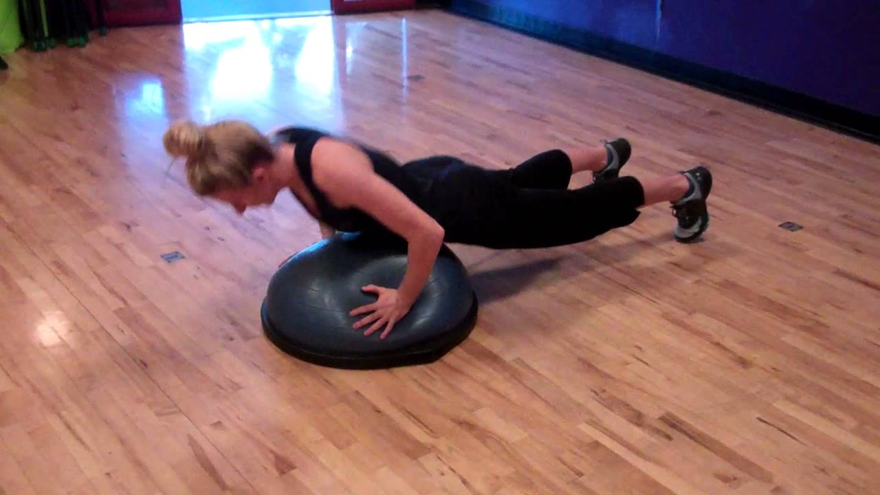 Bosu release pushup w/ dome side up - YouTube