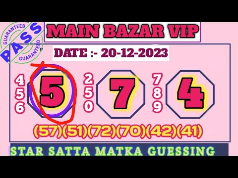 Main Bazar matka Paper free fix chart fix Main bazar open jodi 20-12 ...