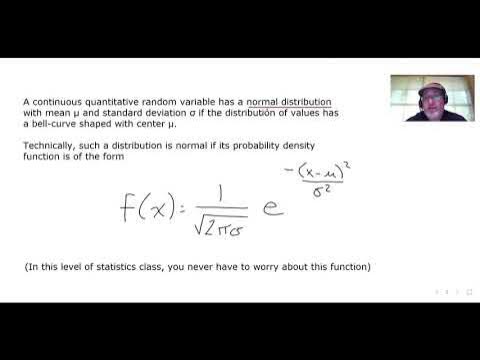 Review: Standard Normal Distribution (Video 1 - Parameters for a Normal ...