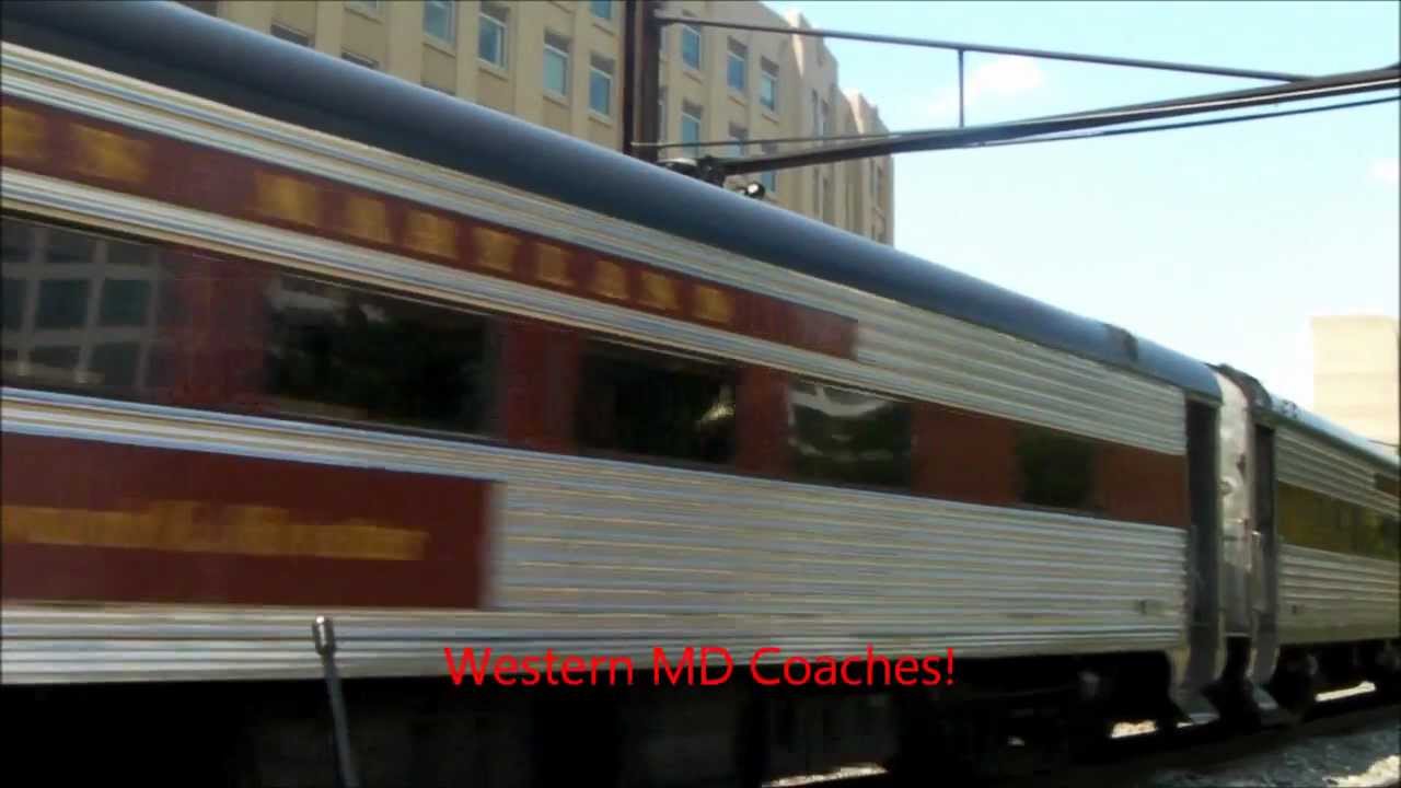 CSX F40PH! w Western MD Coaches! - YouTube