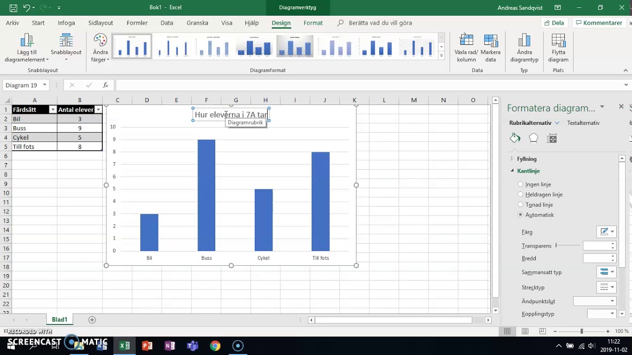 Stapeldiagram i Excel (grund) - YouTube