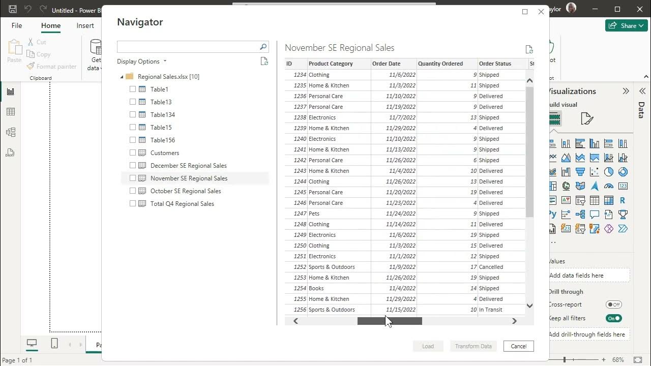 Import an Excel file into power BI. - YouTube