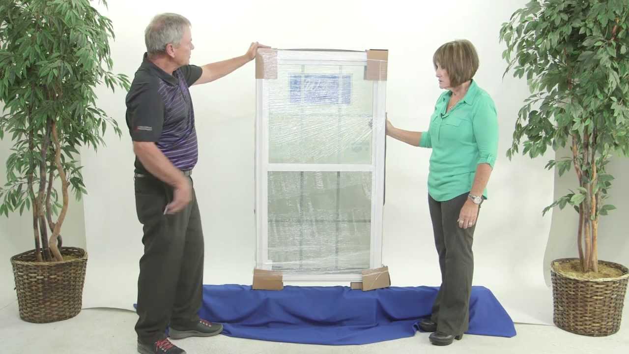 Factory packaging for vinyl replacement windows - YouTube
