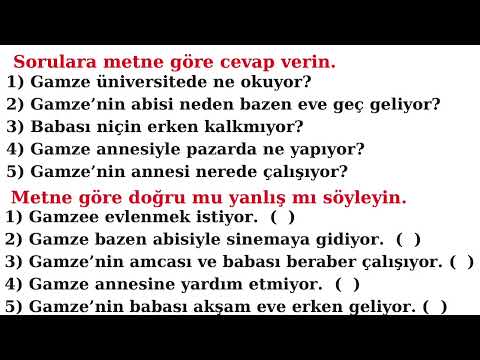 A1 Türkçe dinleme sınavı- A1 Turkish listening exam